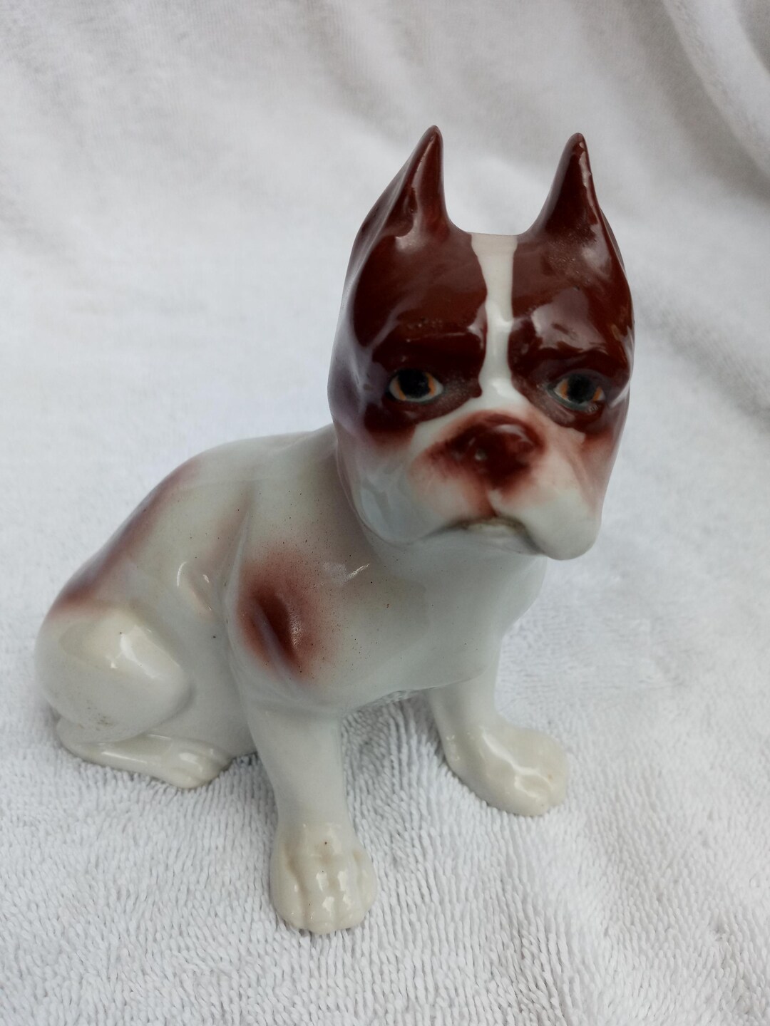 Vintage 5 Tall Porcelain Boston Terrier Dog Japan - Etsy