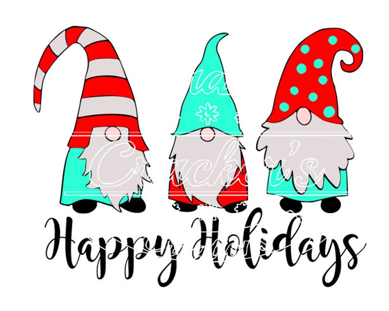 Happy Holidays Gnomes Svg Cut File for Cricut Silhouette and - Etsy