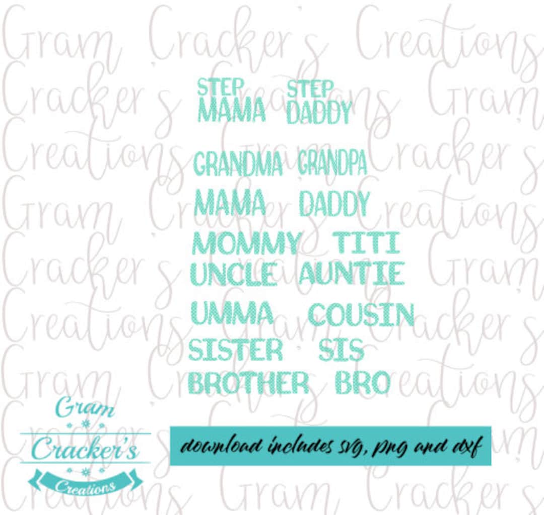 Mer Mer Name Add Ons for Mama & Mer Daddy Svg Cut File, Instant ...