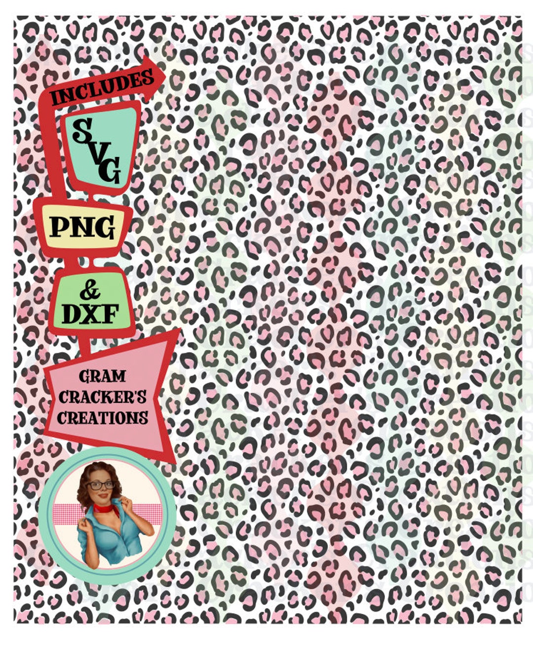 Pink and Black Cheetah Print Png With Clear Background and Two Layer ...