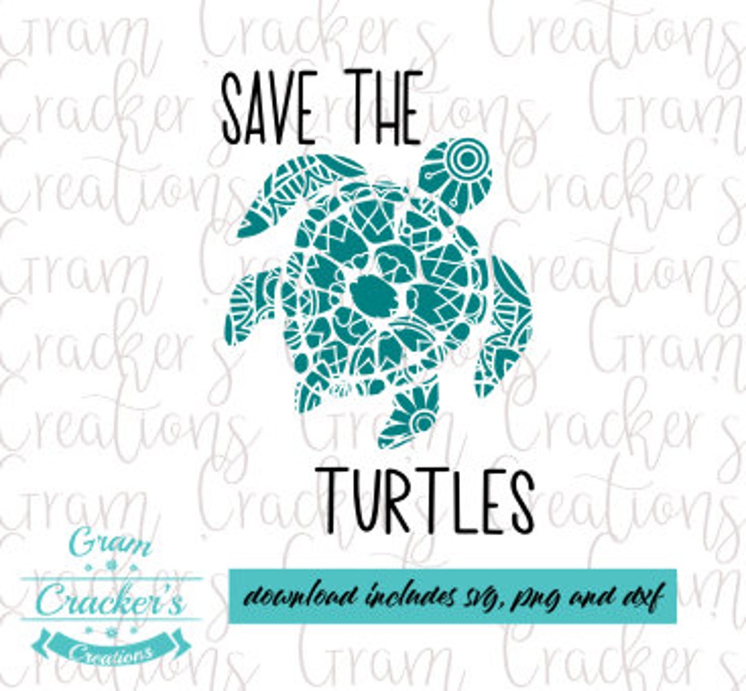 Save the Turtles Svg File. Polynesian Sea Turtle Cut File for Cricut ...