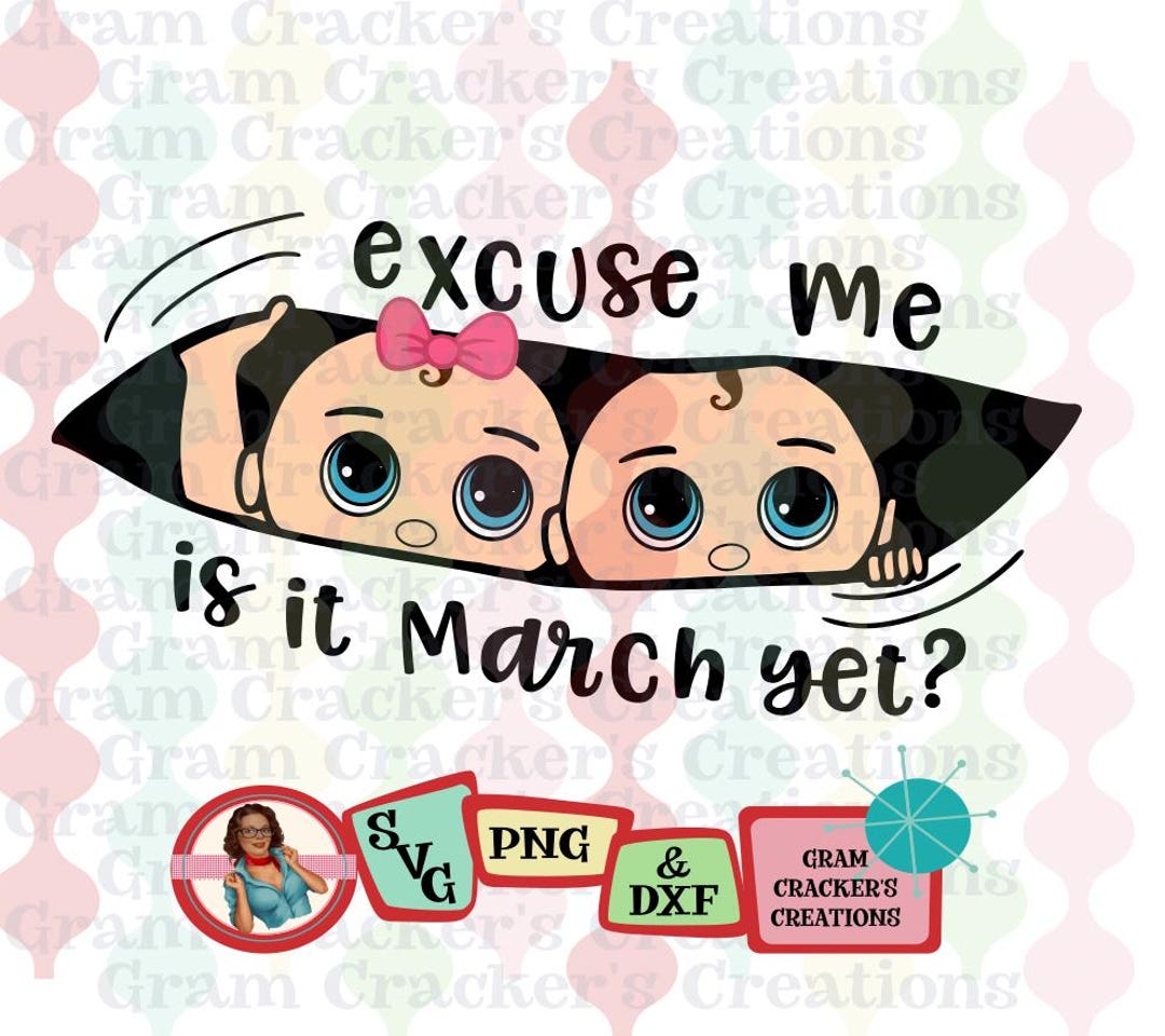 Excuse Me Twin Maternity Svg, Peeking Baby Cut File, Instant Download ...