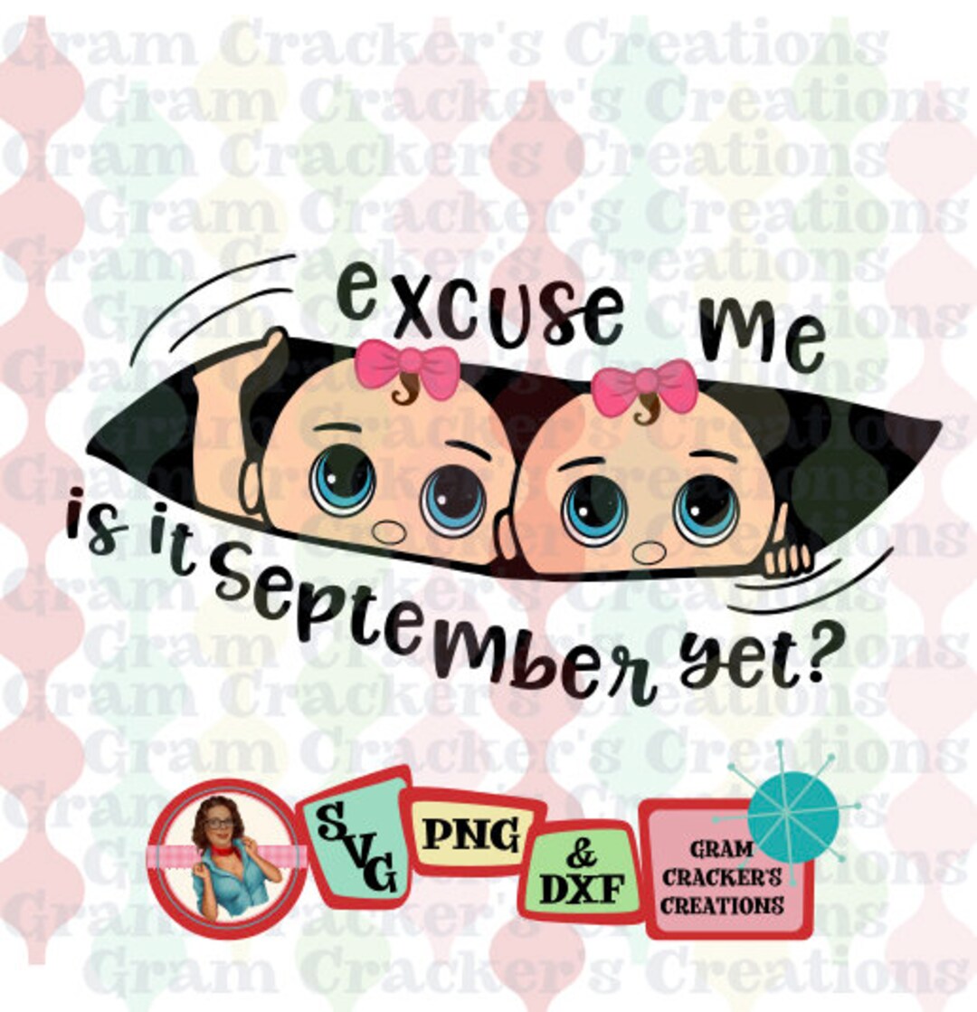 Excuse Me Twin Maternity Svg, Peeking Baby Cut File, Instant Download ...