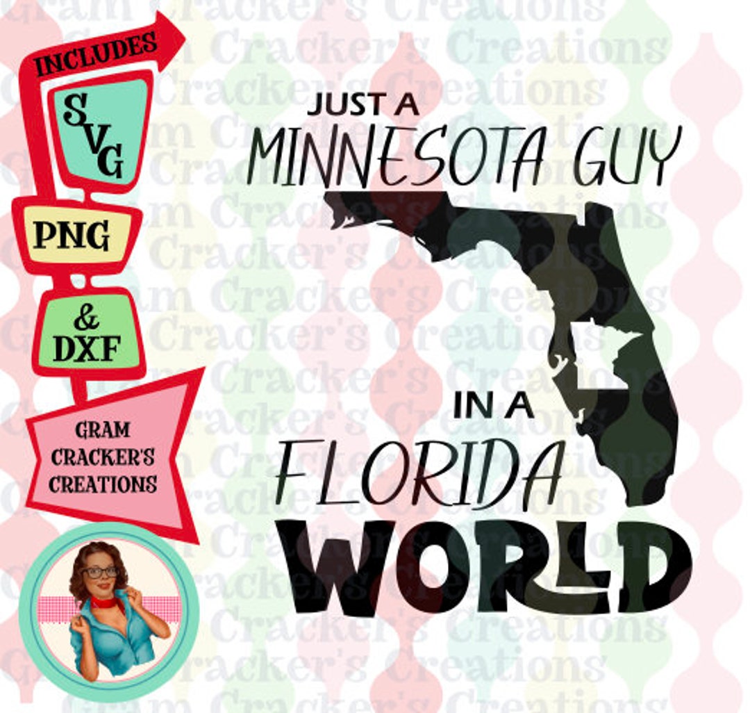 Minnesota Guy in Florida World SVG Cut File (digital Download) - Etsy