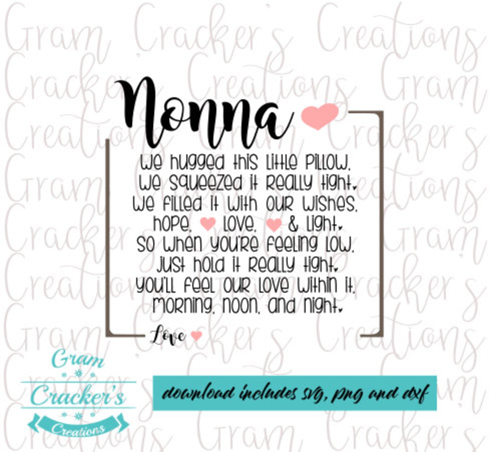 Nonna Pillow Quote SVG Cut File: Grandma Gift (digital Download) - Etsy