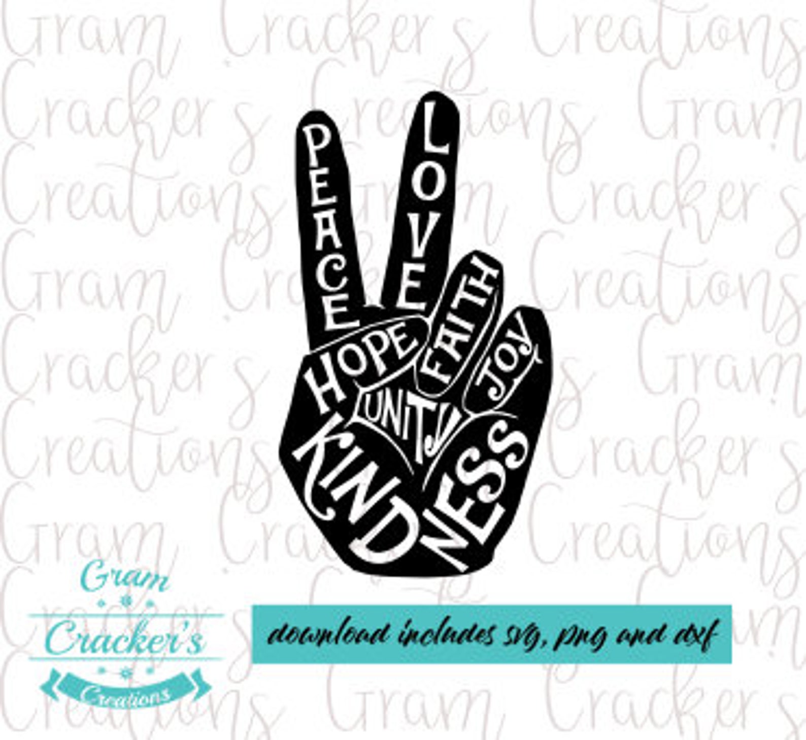 Peace SVG File Love Cut File Silhouette File Kindness - Etsy