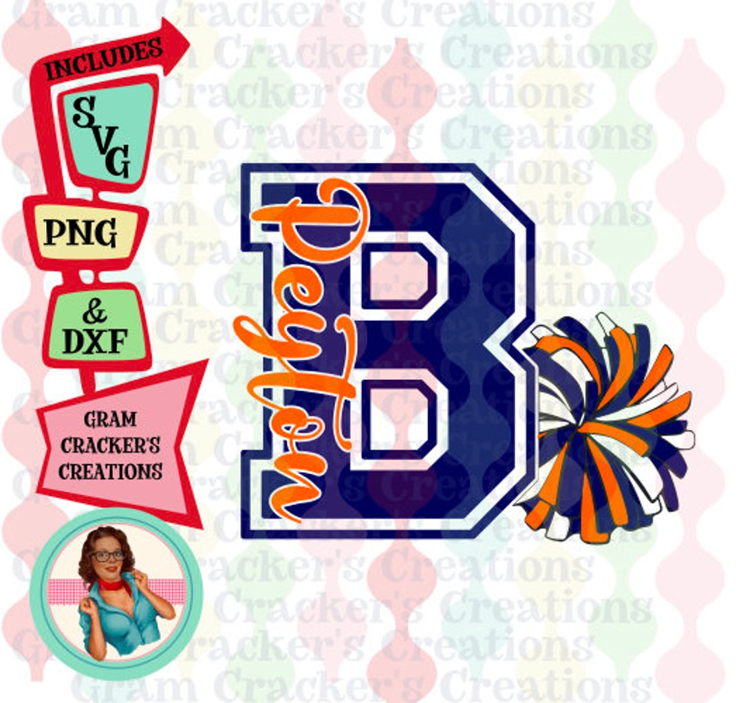 Cheer Letterb Svg File, Cheer Pompoms Instant Download Cut File for ...