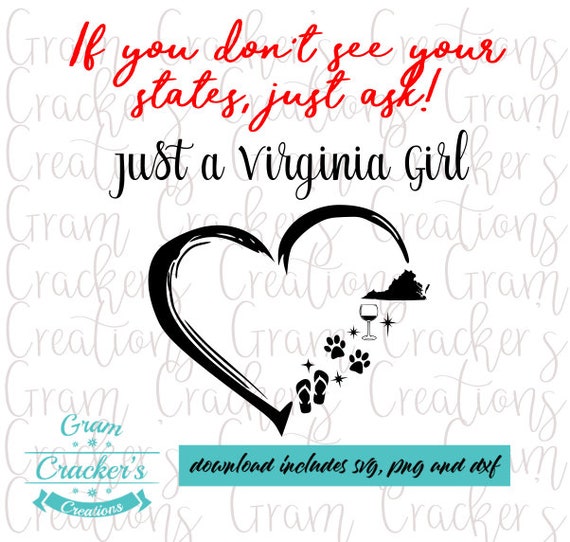 Just a Virginia Girl SVG Cricut and Silhouette Cut File | Etsy