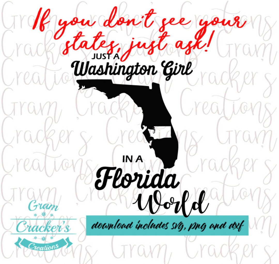 Washington Girl in a Florida World Svg for Cutting Machine, Cricut and ...