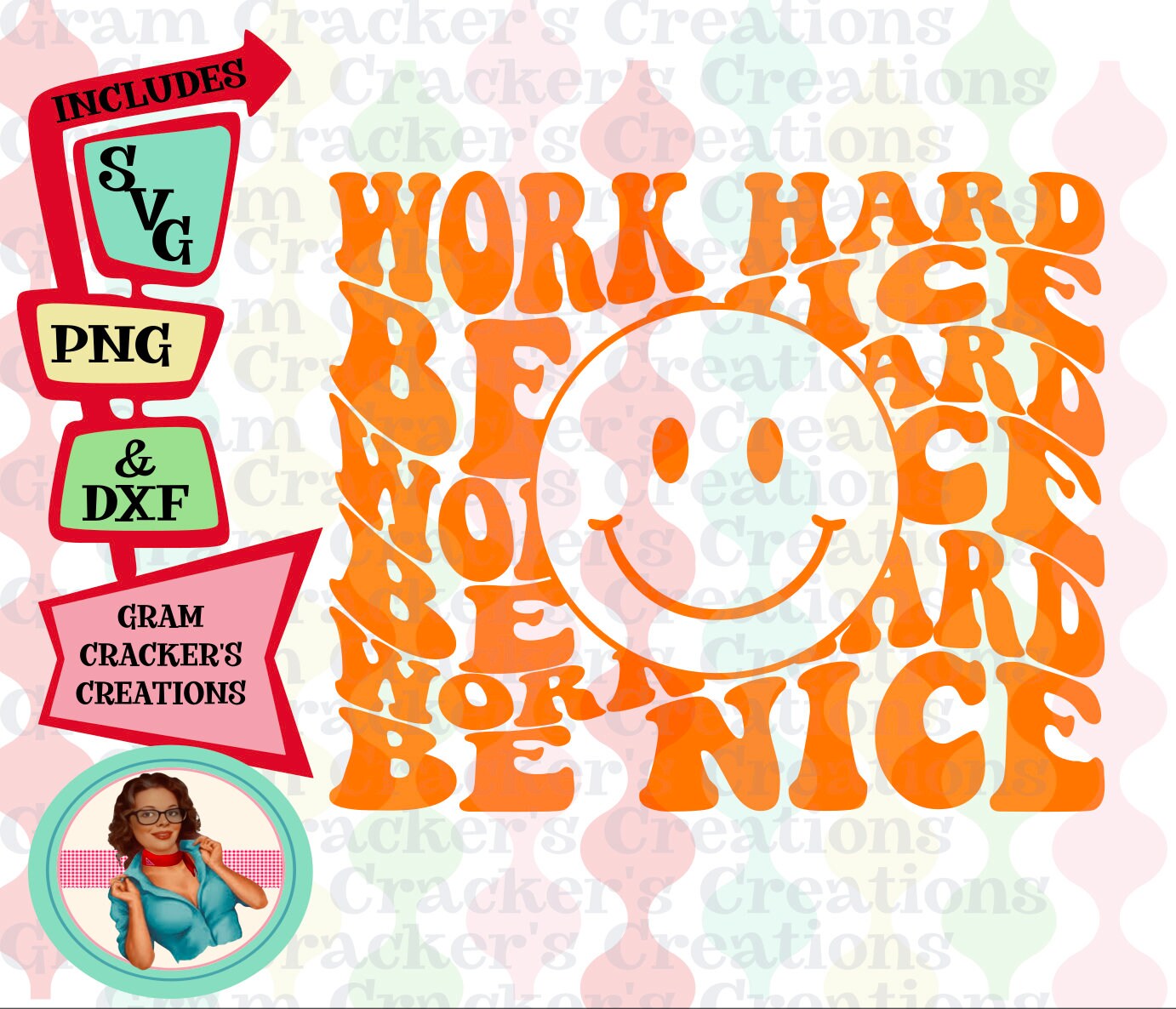 Work Hard Be Nice SVG File Instant Download Silhouette File - Etsy