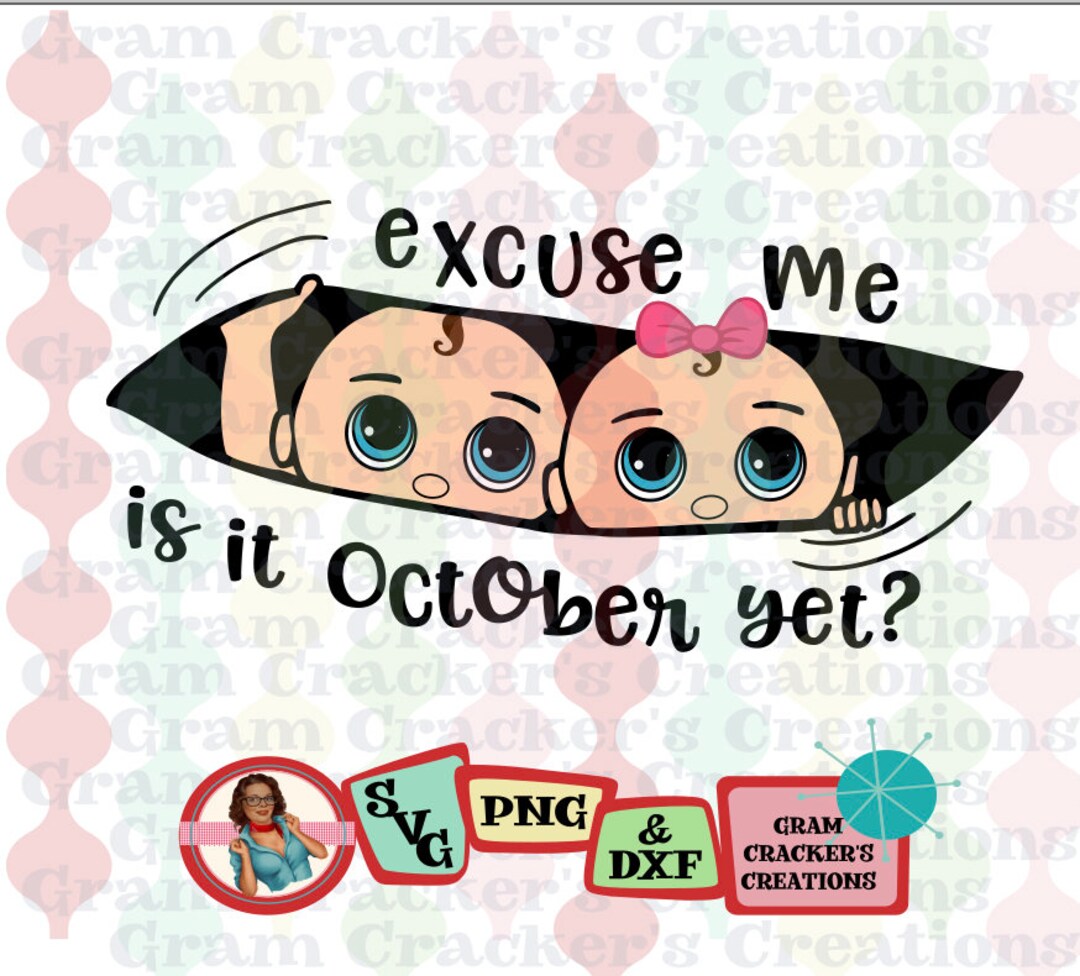 Excuse Me Twin Maternity Svg, Peeking Baby Cut File, Instant Download ...