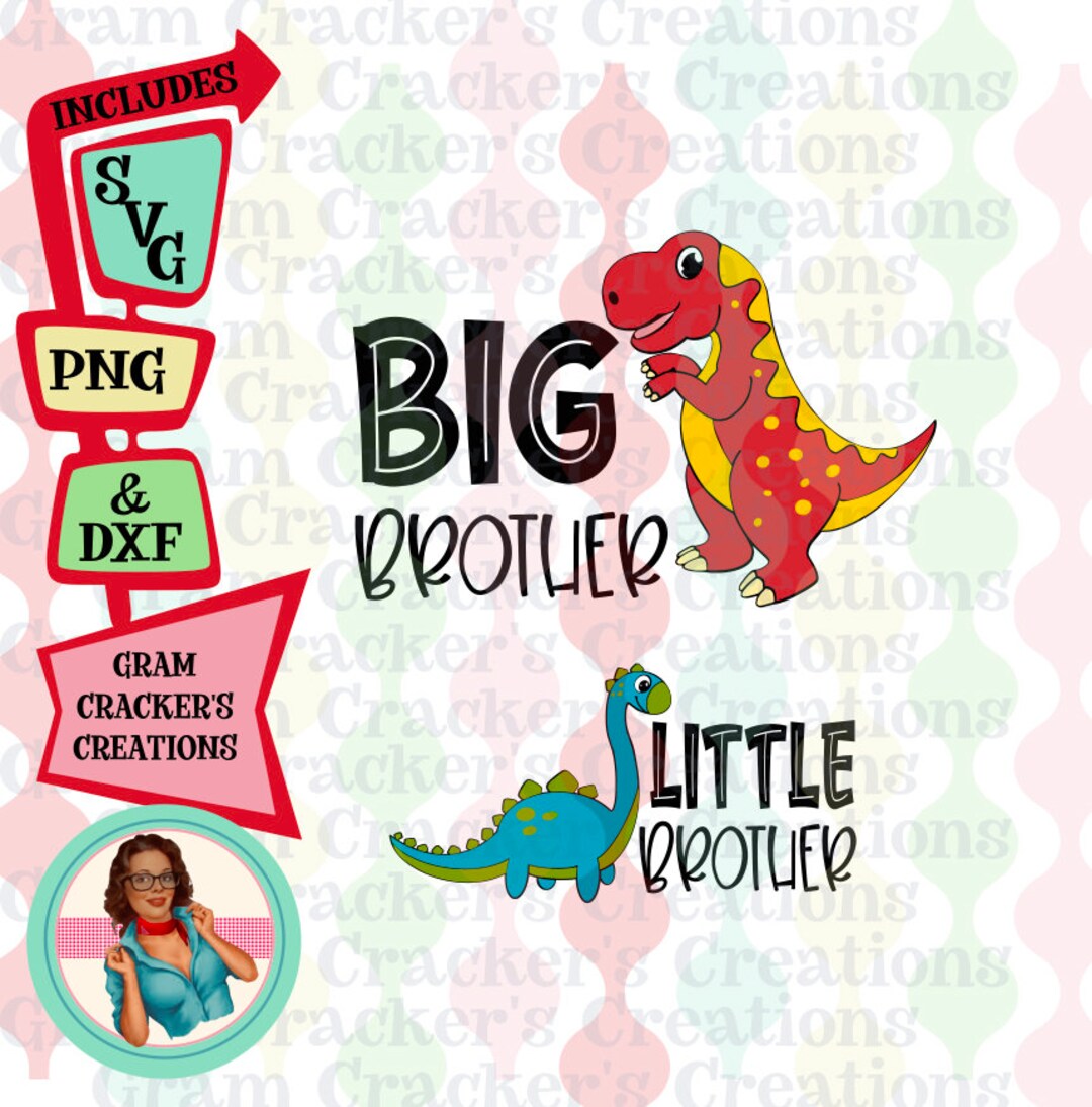 Big Brother Little Brother Dinosaur SVG Cut File (digital Download) - Etsy
