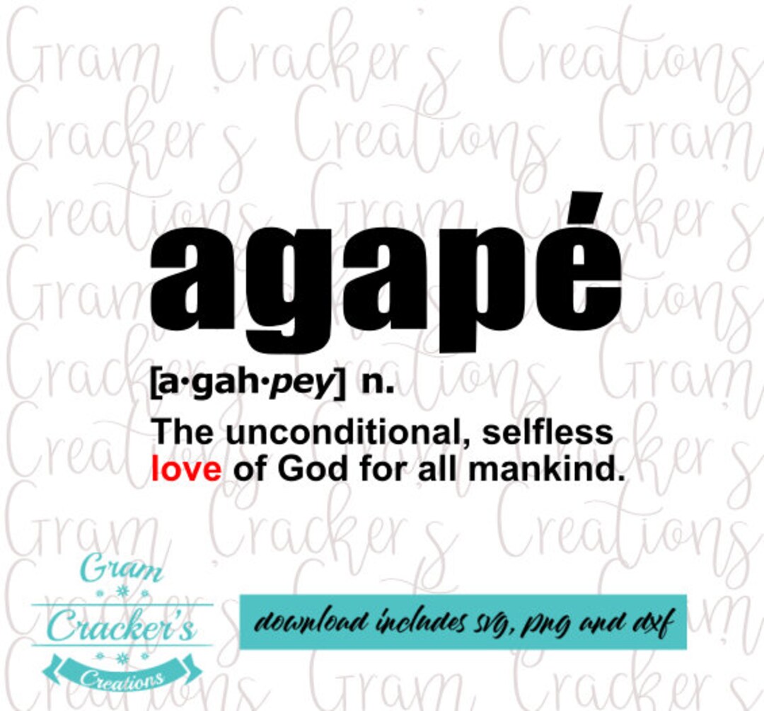 Agape', Cut File, Instant Download SVG PNG Dxf Files, Religious Sayings ...