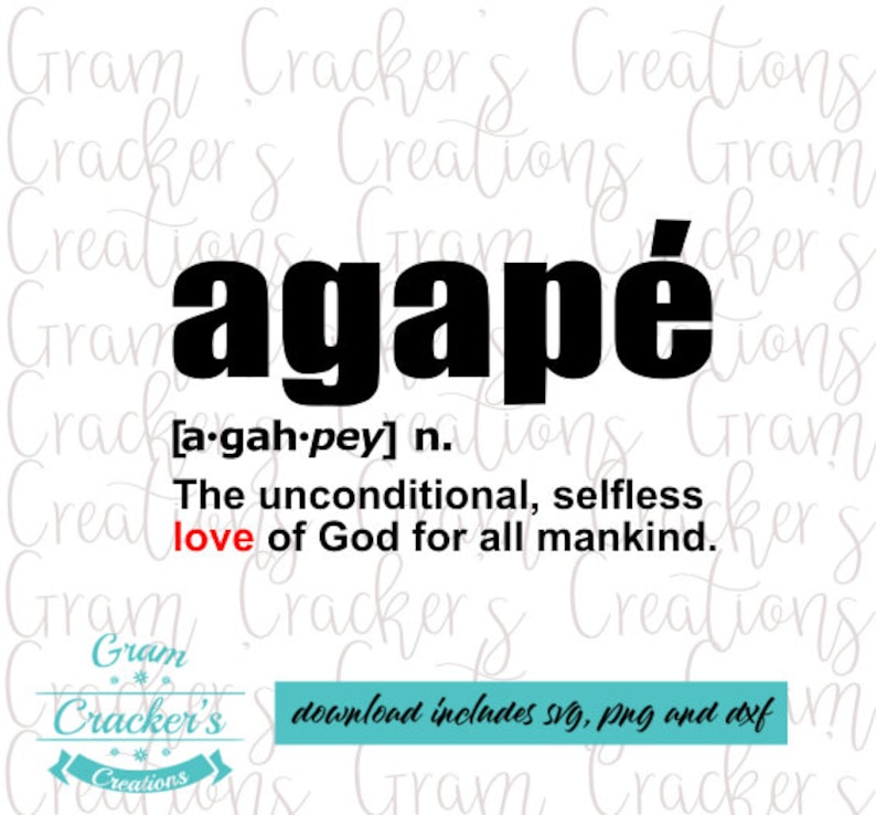 Agape', Cut File, Instant Download SVG PNG Dxf Files, Religious Sayings ...