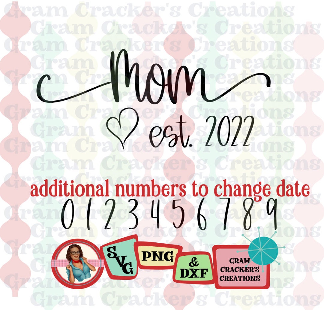 Mom Est 2022, New Mom Svg Cut File for Cricut, Silhouette and Other ...