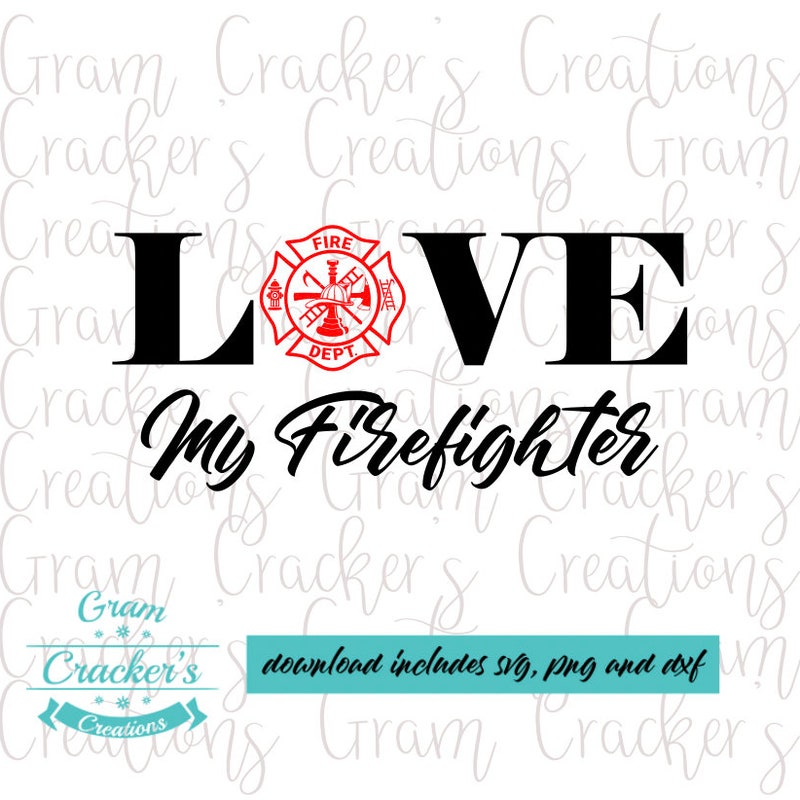 Love Firefighter Svg - Etsy