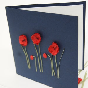 Quilling Red Poppy Poppy Anniversary Quilled Poppy Card for All ...