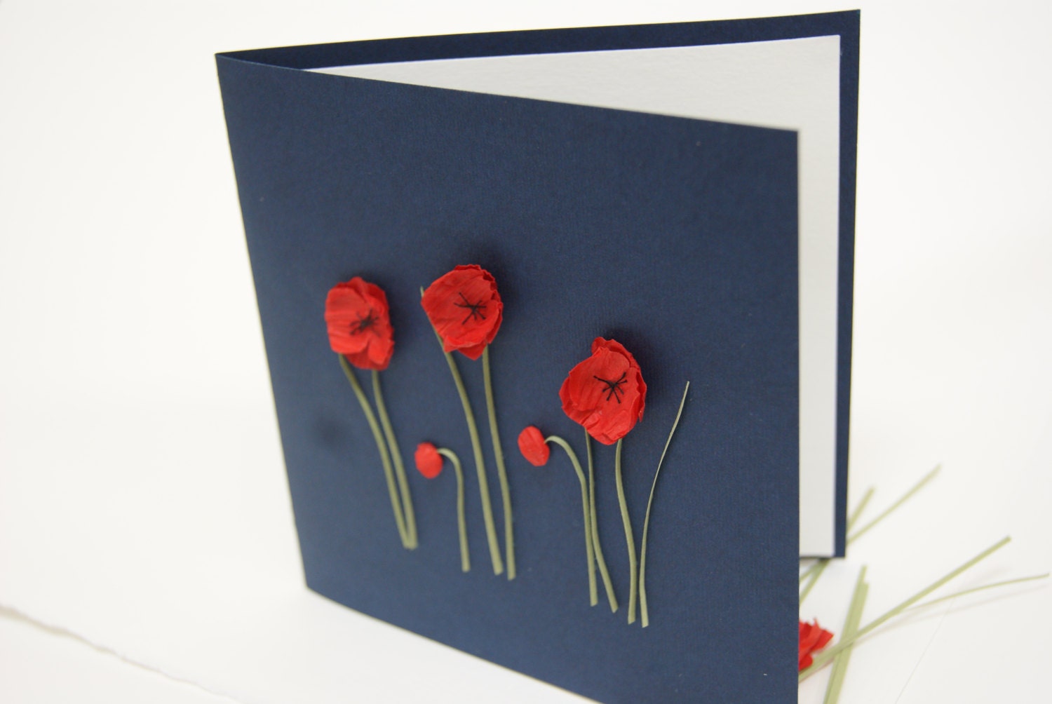 Quilling Red Poppy Poppy Anniversary Quilled Poppy Card for All ...