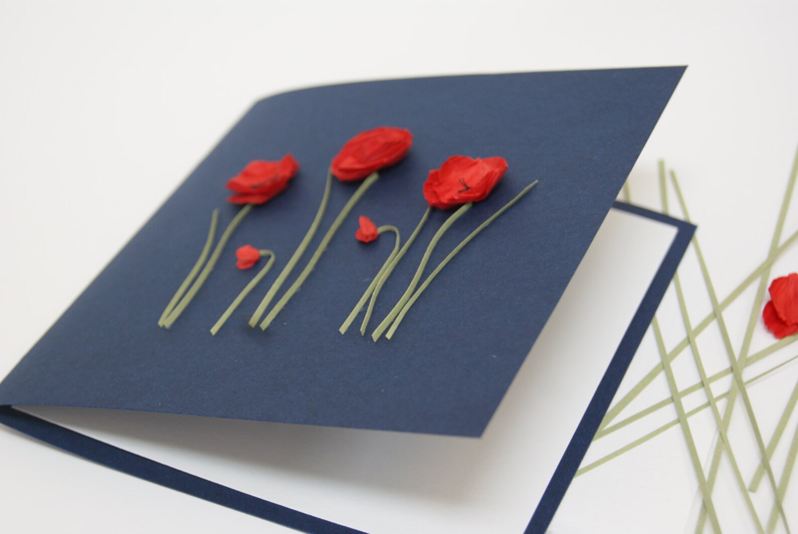 Quilling Red Poppy Poppy Anniversary Quilled Poppy Card for All ...