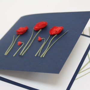 Quilling Red Poppy Poppy Anniversary Quilled Poppy Card for All ...