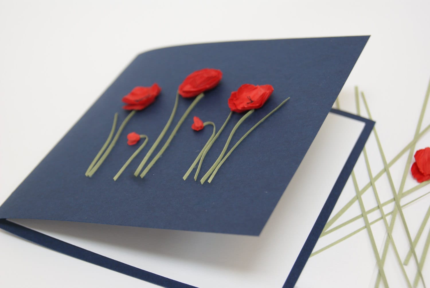 Quilling Red Poppy Poppy Anniversary Quilled Poppy Card for All ...