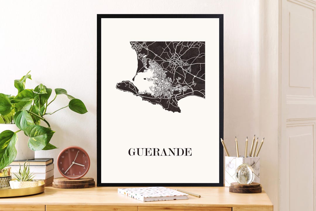 GUERANDE, Original Map of Loire Atlantique, Unique GRAPHICS, High ...