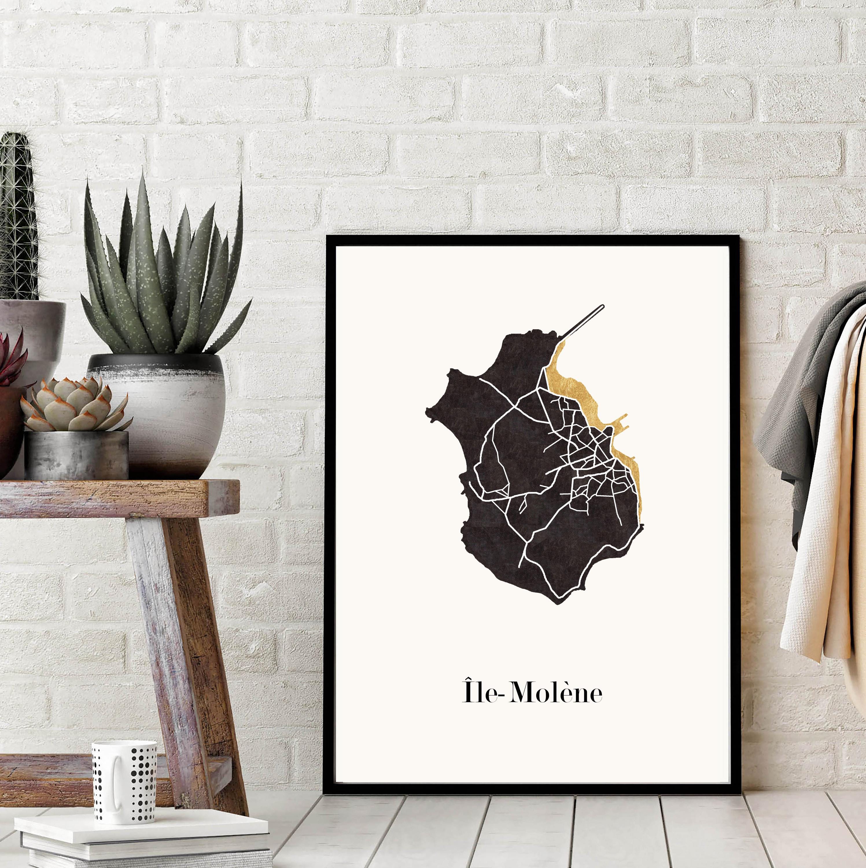 Ile Molène Dans Le Finistère, ORIGINAL Map, Unique GRAPHICS, High ...