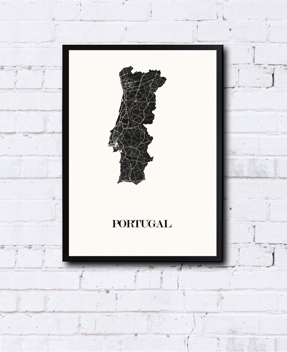 PORTUGAL ORIGINAL Map Unique GRAPHICS High quality design | Etsy