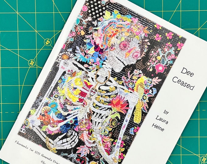 Halloween Dee Ceased Skeleton Collage Quilt Pattern by Laura Heine of ...
