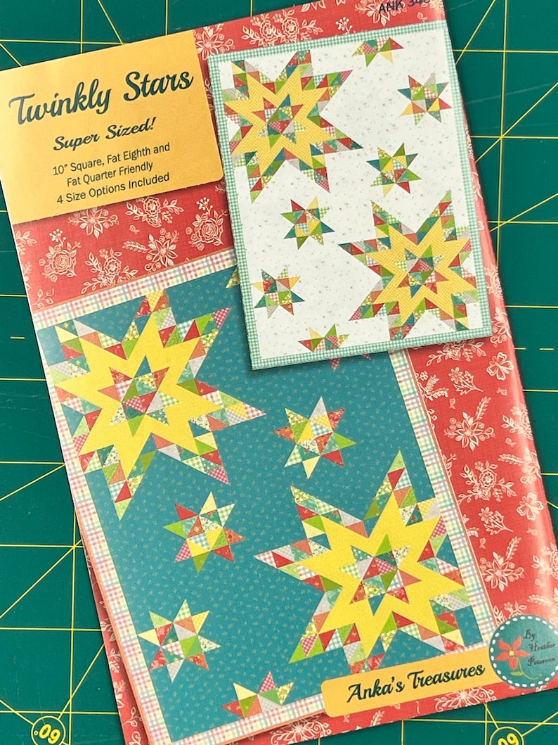 Twinkly Stars Scrap Quilt Pattern by Anka’s Treasures Layer Cake or Fat ...