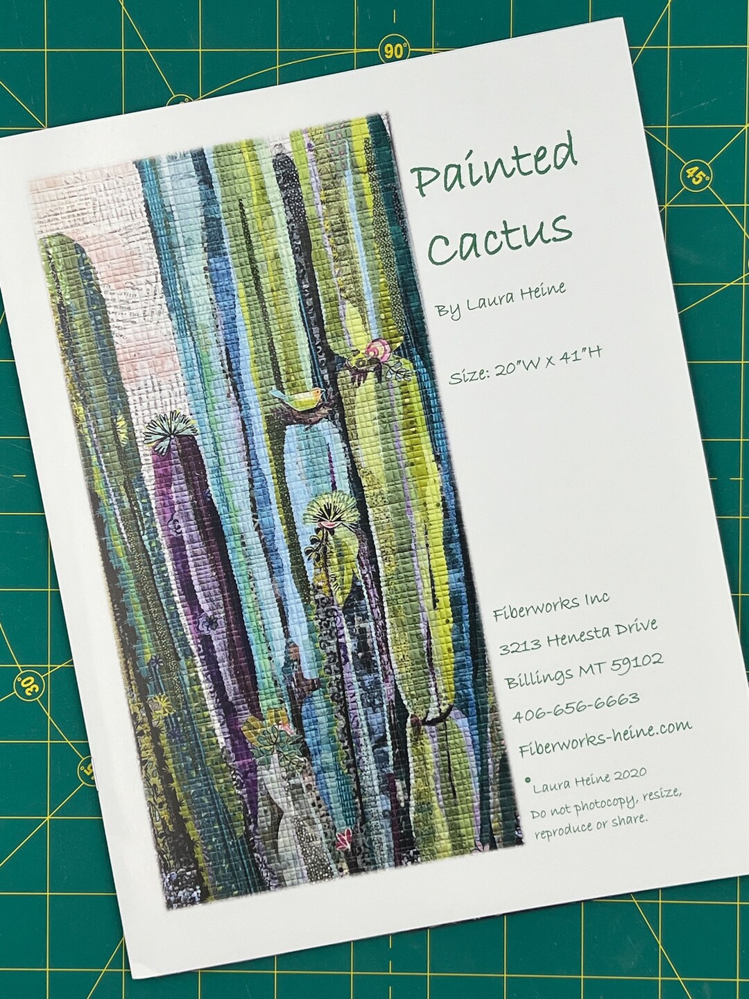 Painted Cactus Collage Quilt Pattern by Laura Heine of Fiberworks - Etsy