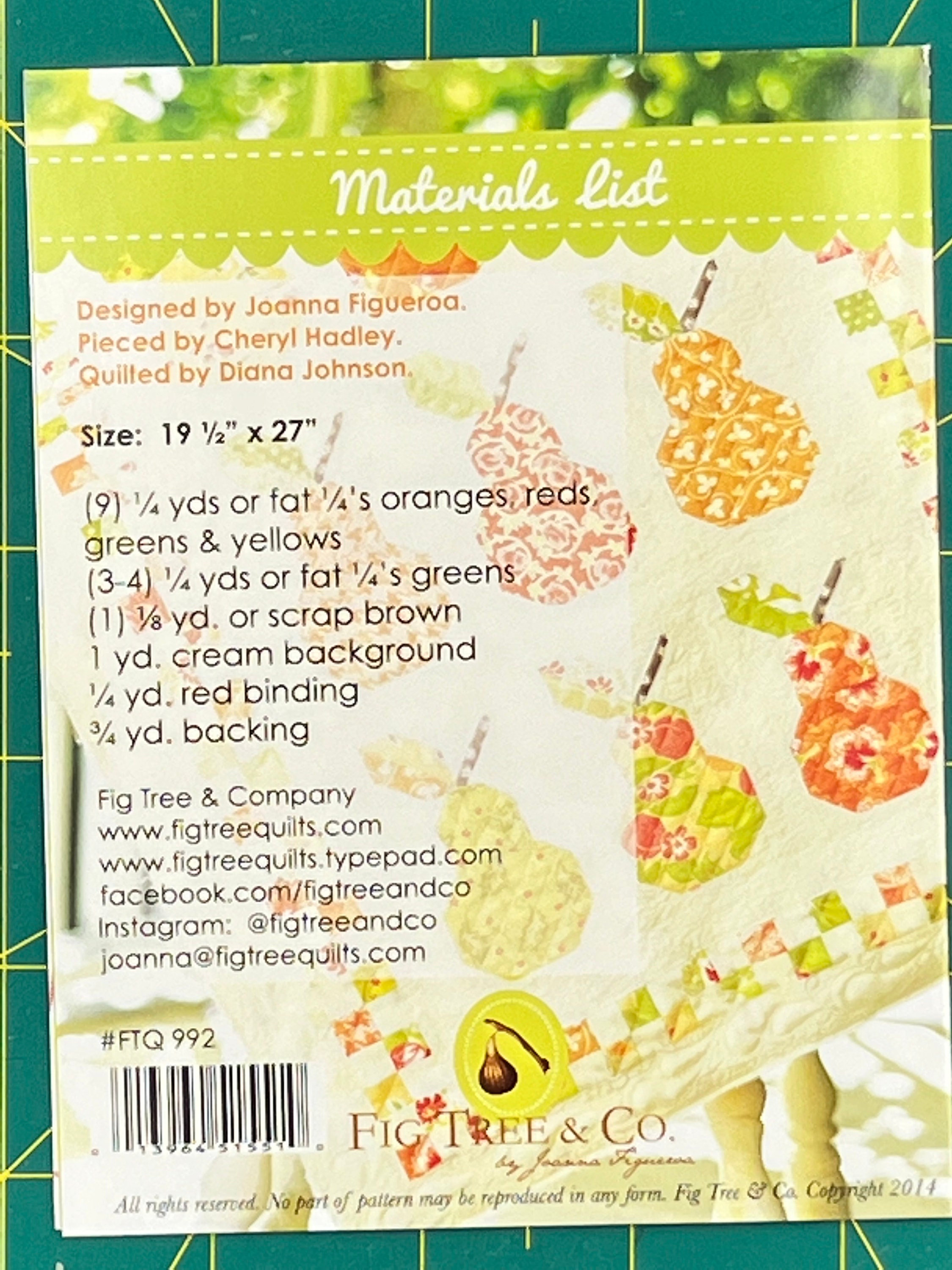 Mini Canned Pears Quilt Pattern by Fig Tree Quilts - Etsy