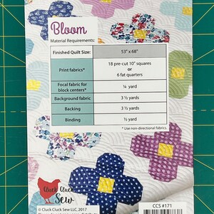 Bloom Spring Flowers Pieced Patchwork Scrap Quilt Pattern From Cluck Cluck Sew Layer Cake or Fat ...