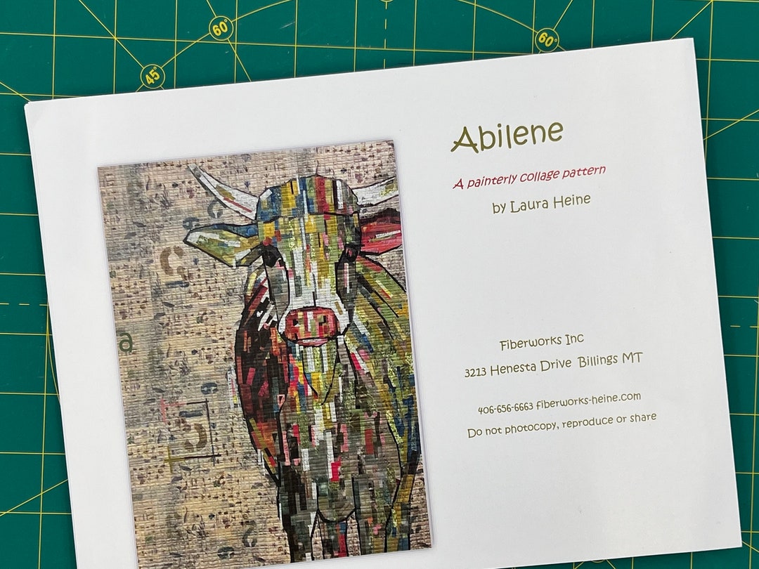 Texas Longhorn Cow Abilene Collage Quilt Pattern by Laura Heine of ...