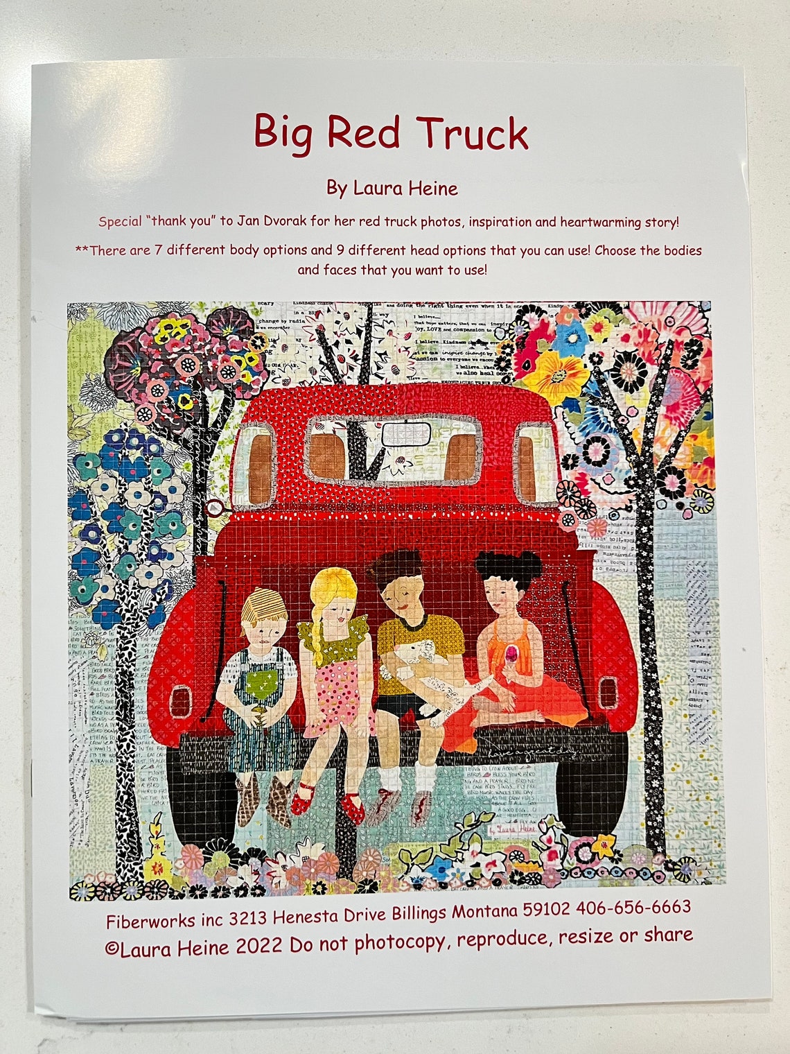 Big Red Truck With Grandchildren Collage Quilt Pattern by Laura Heine ...