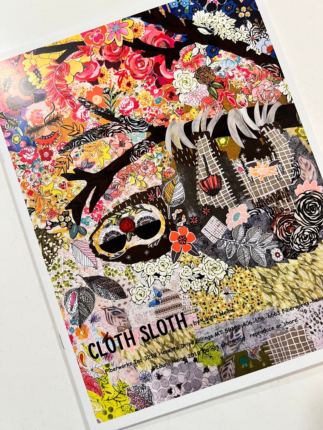 Floral Jungle Cloth Sloth Collage Quilt Pattern by Laura Heine - Etsy