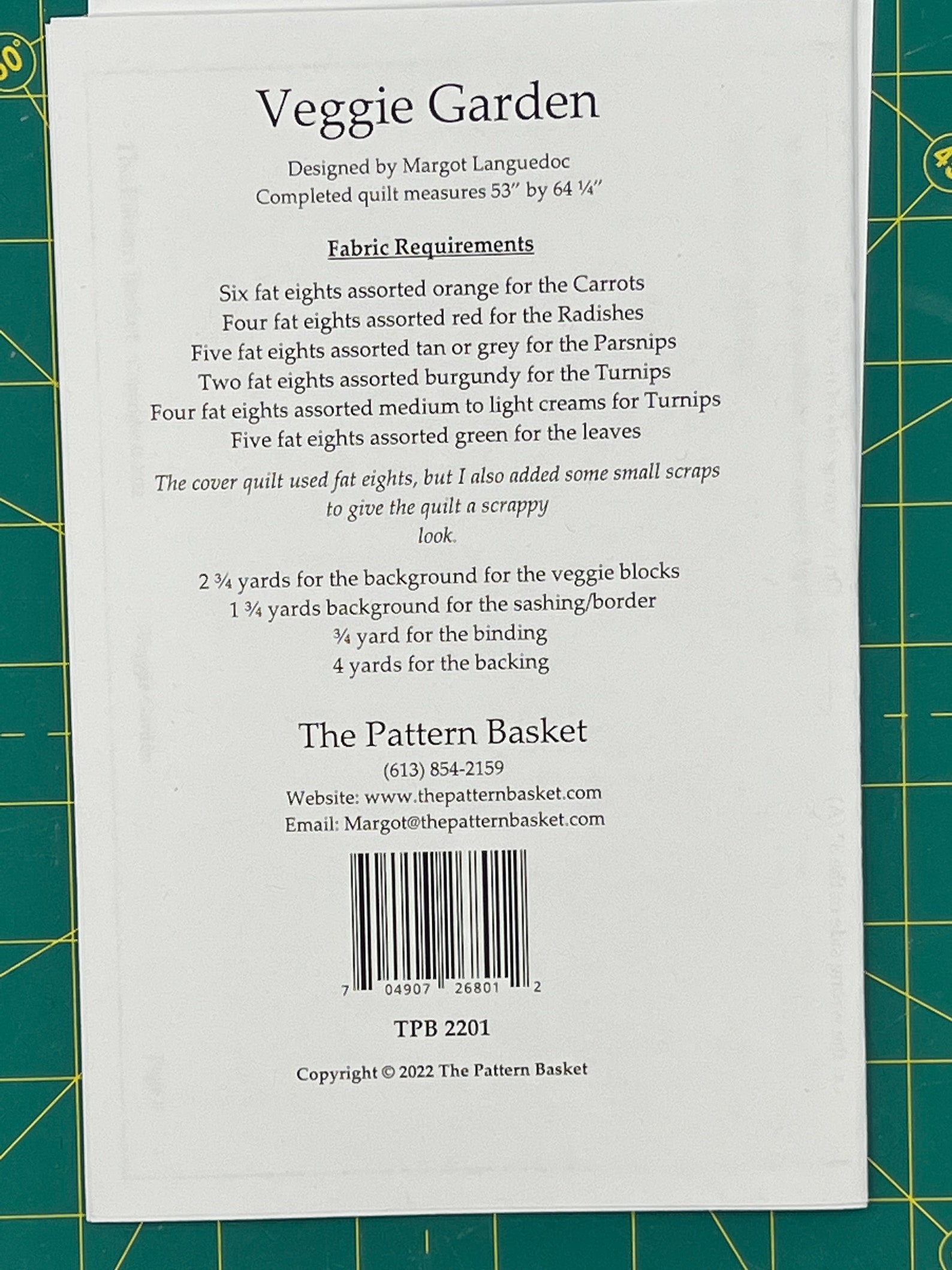 Veggie Garden, Vegetable Patch Quilt Pattern by the Pattern Basket - Etsy