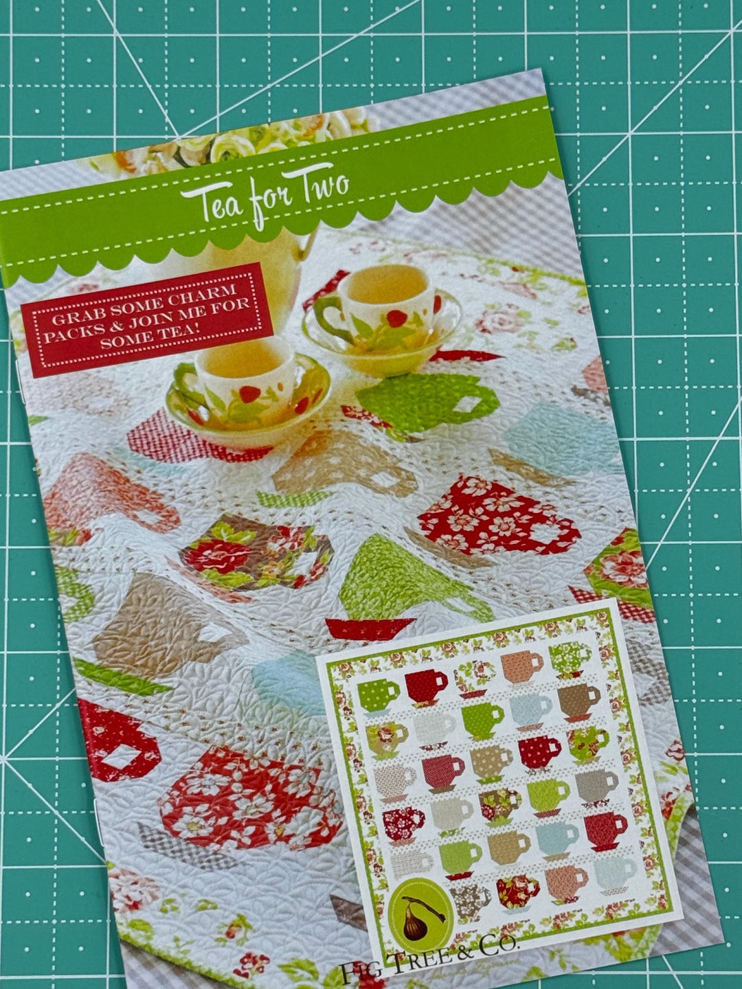 Tea for Two Quilt Pattern From Fig Tree Quilts 5 Charm Square or Fat ...