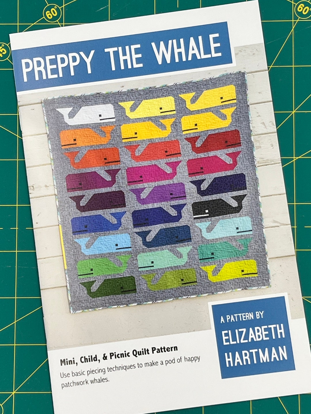 Preppy the Whale Quilt Pattern by Elizabeth Hartman - Etsy