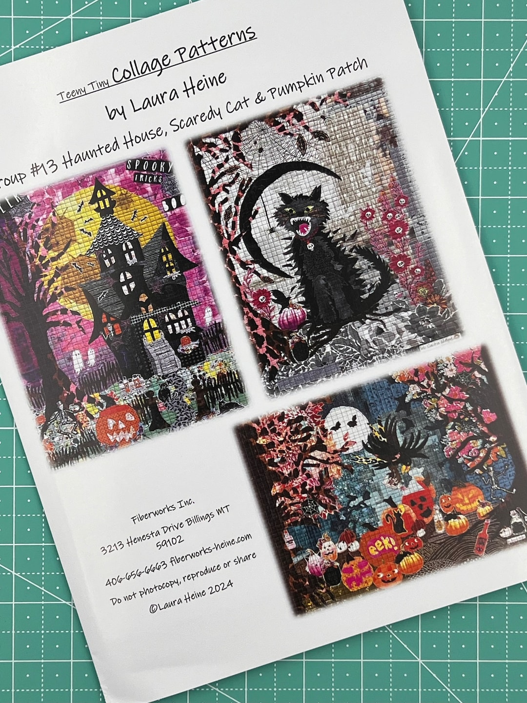 Halloween Collage Quilt Pattern by Laura Heine Teeny Tiny #13 Scaredy ...