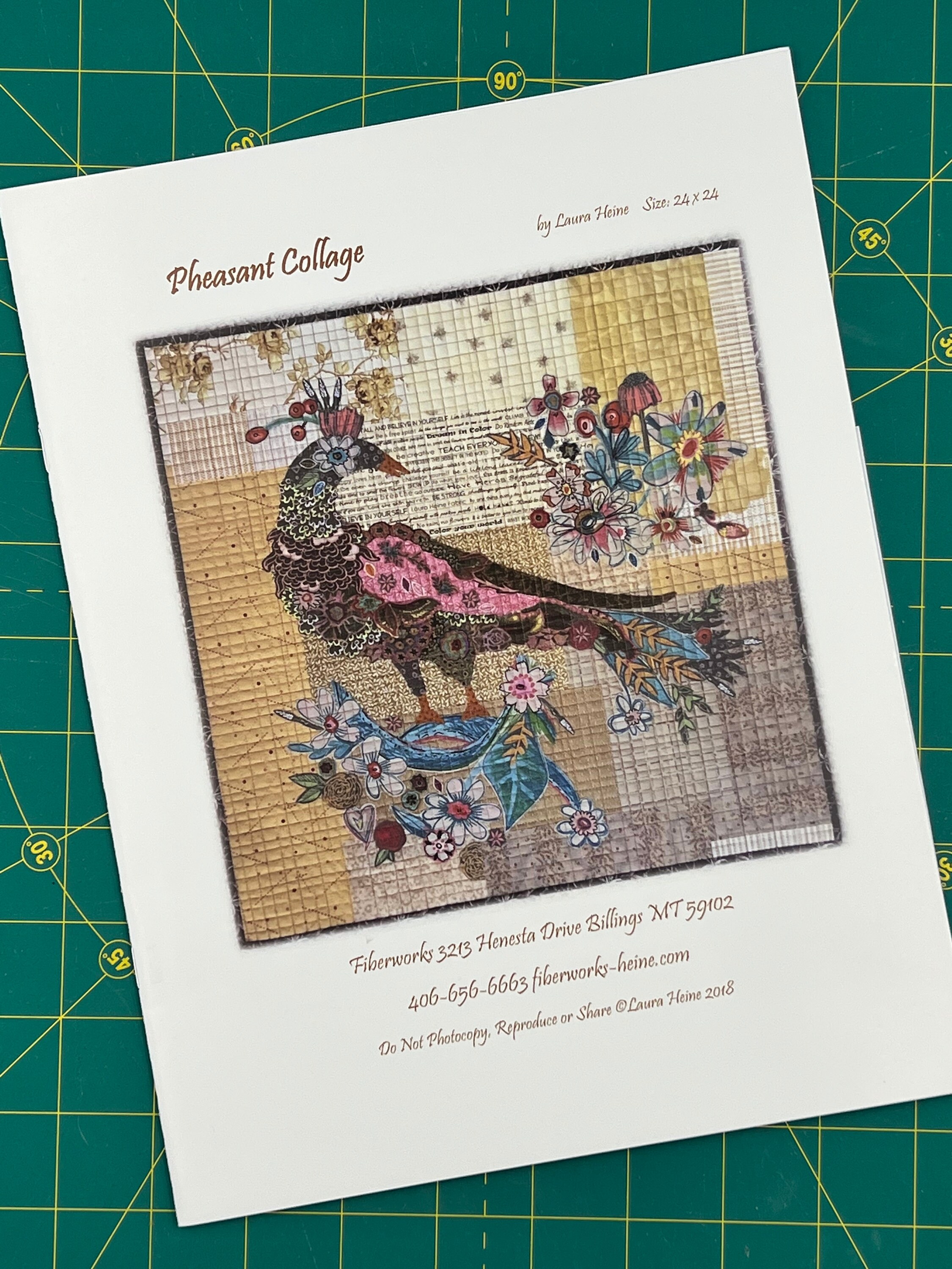 Pheasant Bird Collage Quilt Pattern by Laura Heine of Fiberworks - Etsy