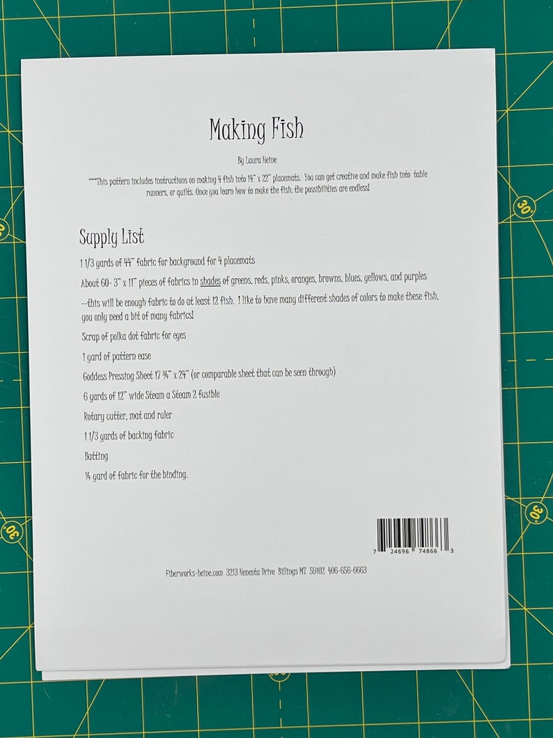 Making Fish Trout Quilted Collage Placemat Pattern by Laura Heine of ...