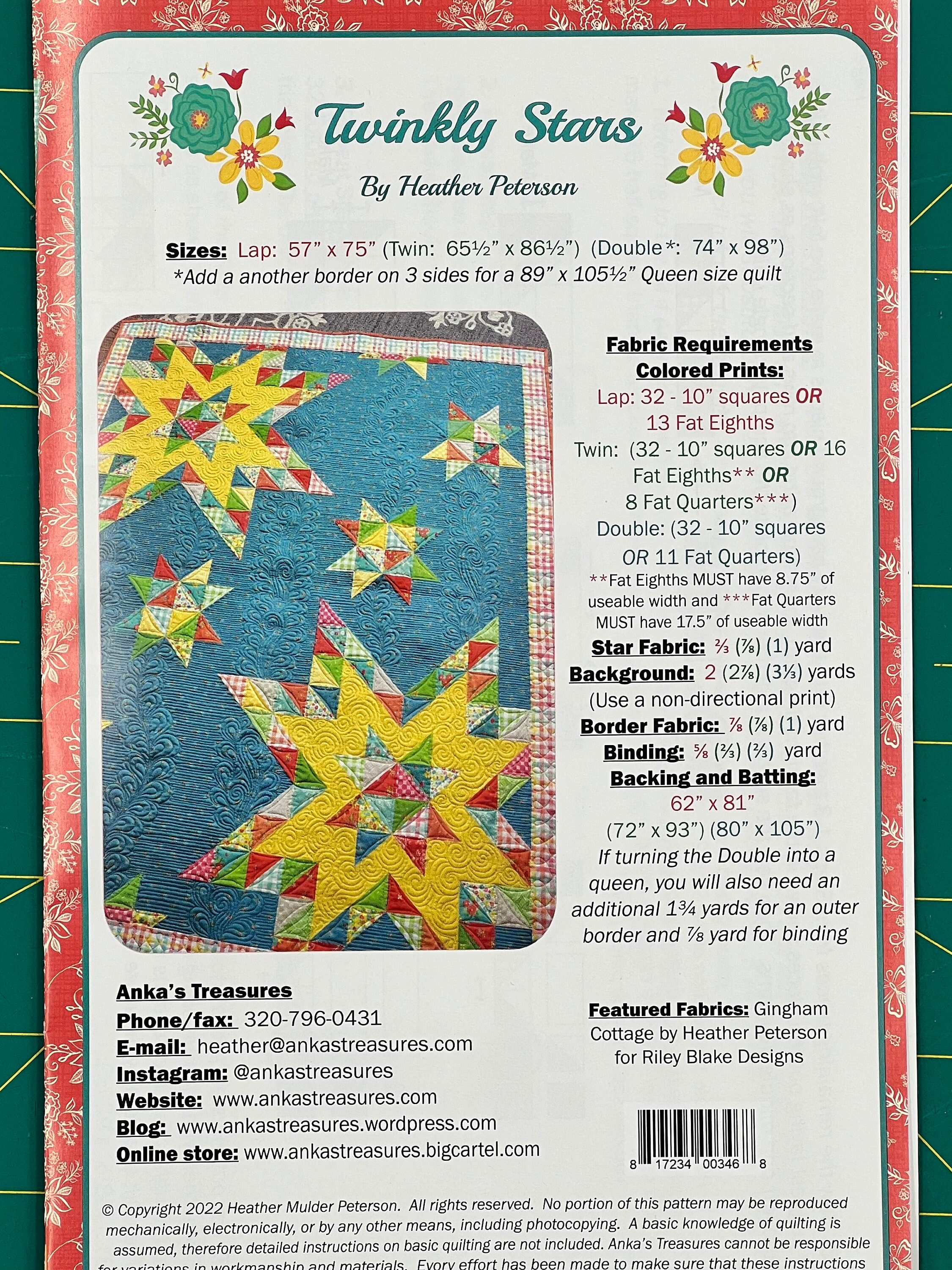 Twinkly Stars Scrap Quilt Pattern by Anka’s Treasures Layer Cake or Fat ...