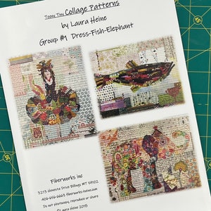 The Dress, Fish, Lulu the Elephant Teeny Tiny Collage Quilt Pattern by ...