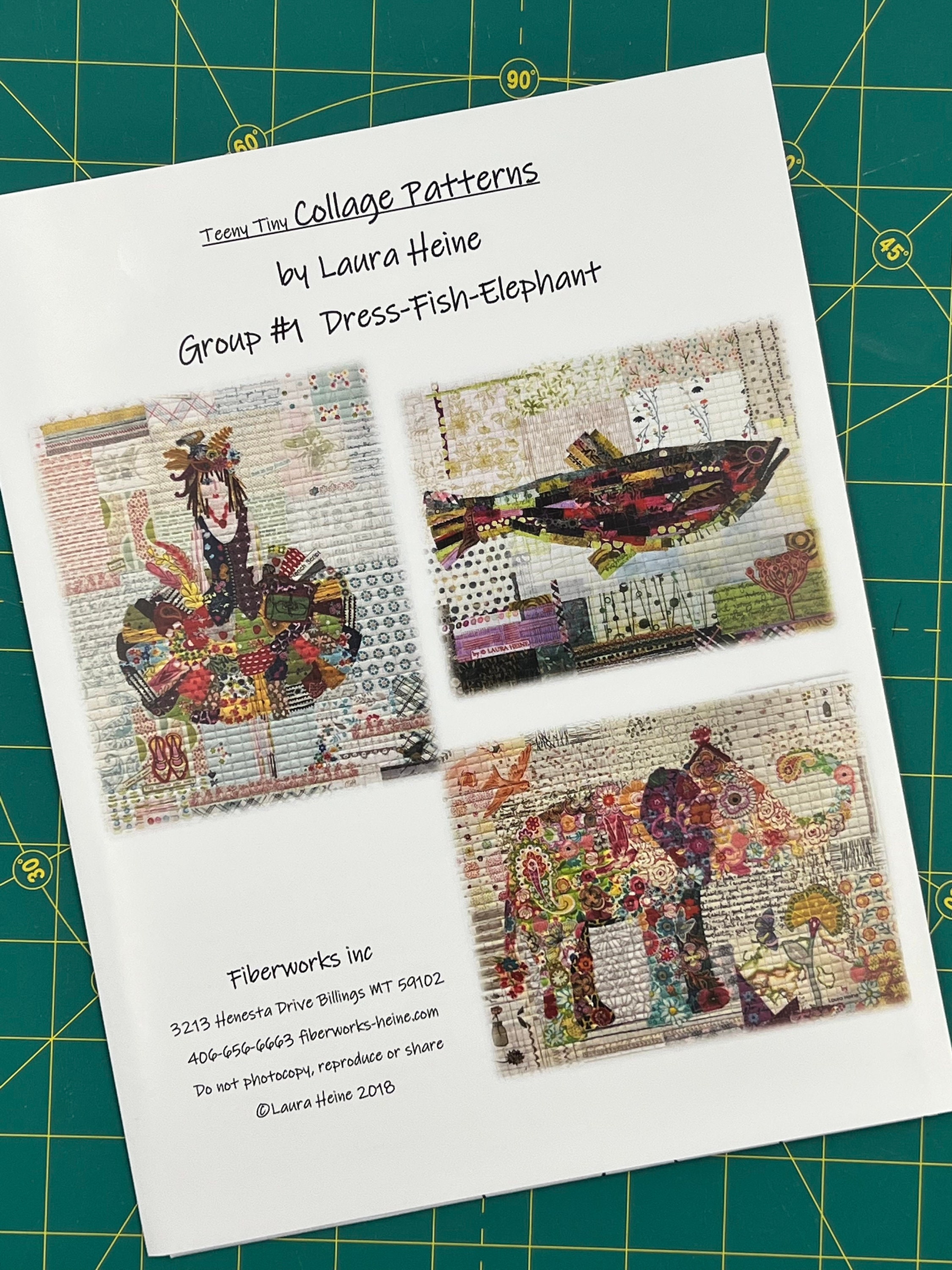 The Dress, Fish, Lulu the Elephant Teeny Tiny Collage Quilt Pattern by ...
