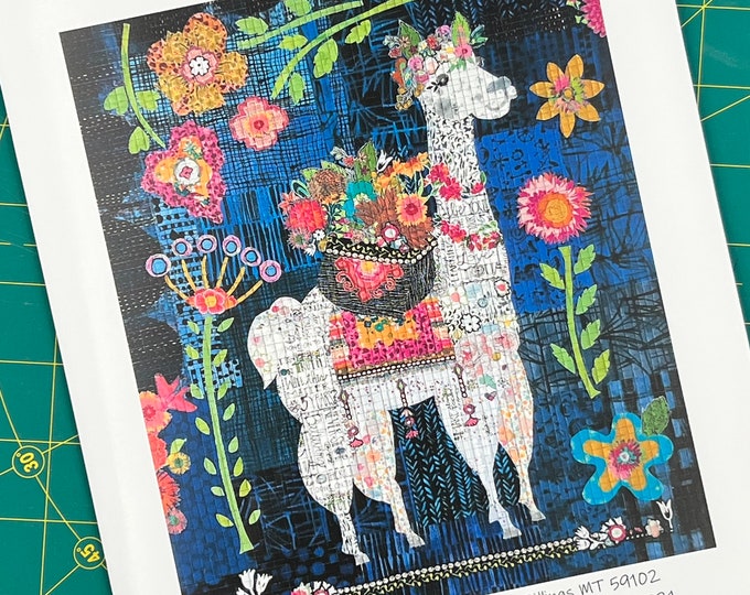 Indie Llama Collage Quilt Pattern by Laura Heine of Fiberworks - Etsy