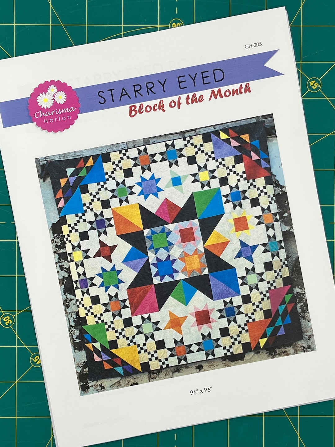 Starry Eyed Bold, Modern, Colorful, Block of the Month Quilt Pattern by ...