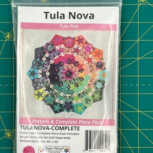 Tula Nova by Tula Pink EPP Quilt Kit: Pattern, Paper Pieces, Windowed ...