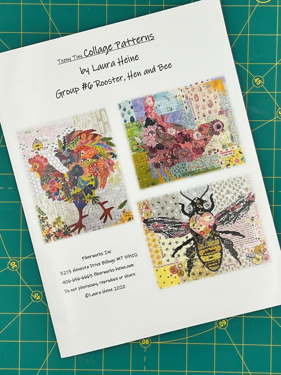 Laura Heine Collage Kits Bee, Hen, And Rooster Teeny Tiny Collage Quilt ...
