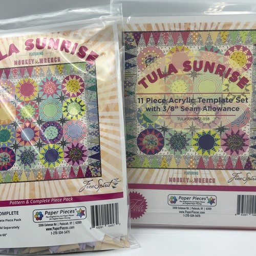 Tula Pink Sunrise EPP Kit English Paper Piecing by Paper - Etsy